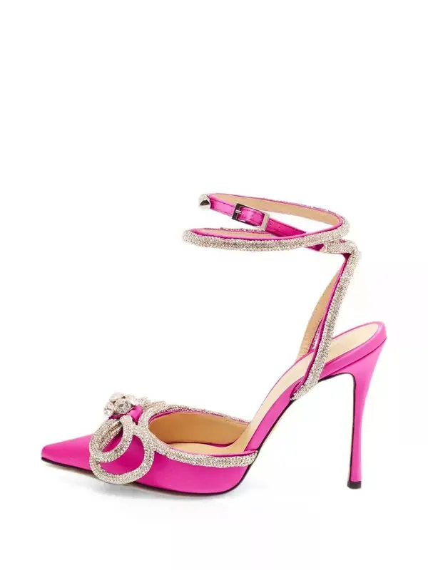 Mach & Mach Double Bow Ankle-strap Pumps