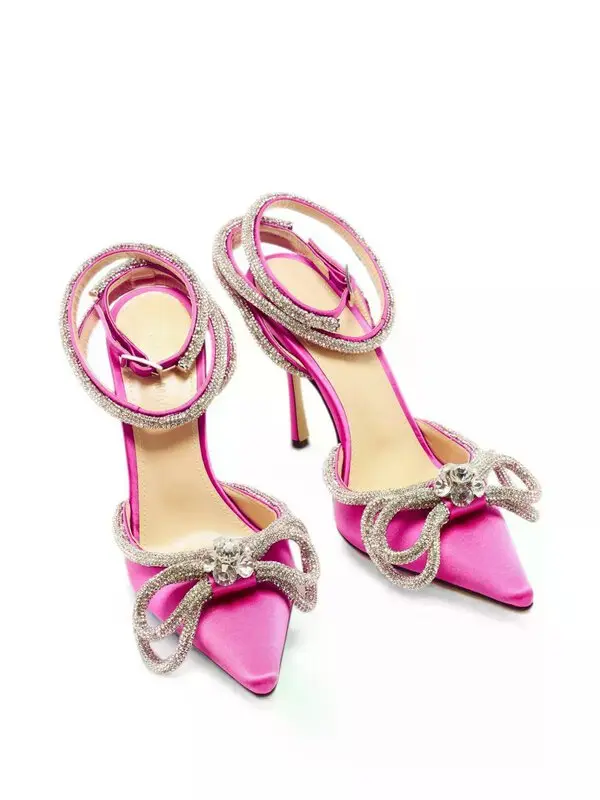 Mach & Mach Double Bow Ankle-strap Pumps