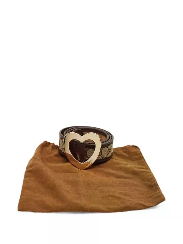 Gucci Heart Buckle Belt - Brown
