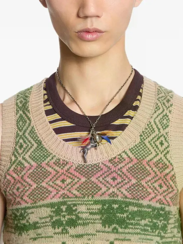 Dries Van Noten Feather Pendant Necklace