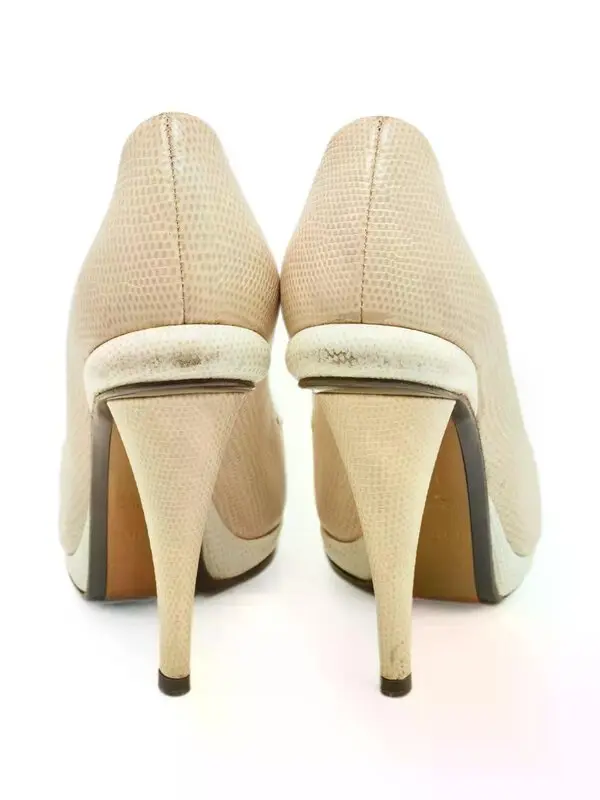 Fendi Lizard-embossed Heeled Pumps