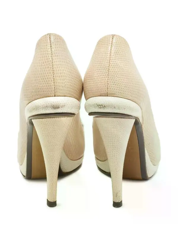 Fendi Lizard-embossed Stiletto Pumps