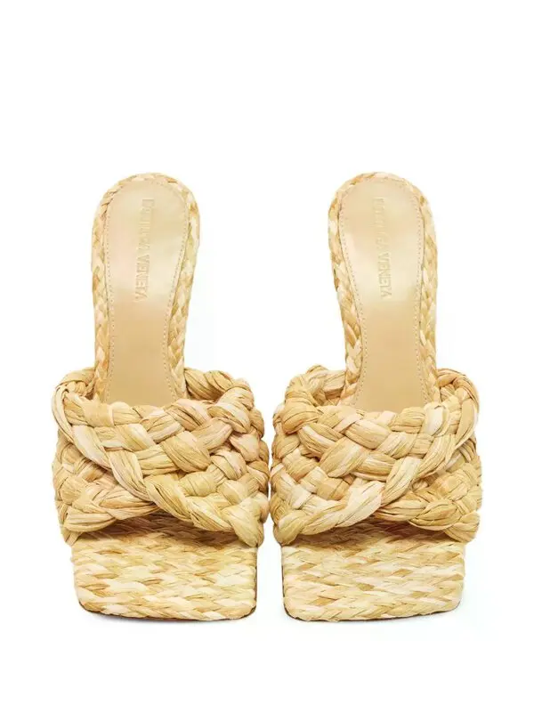 Bottega Veneta Lido Raffia Sandals
