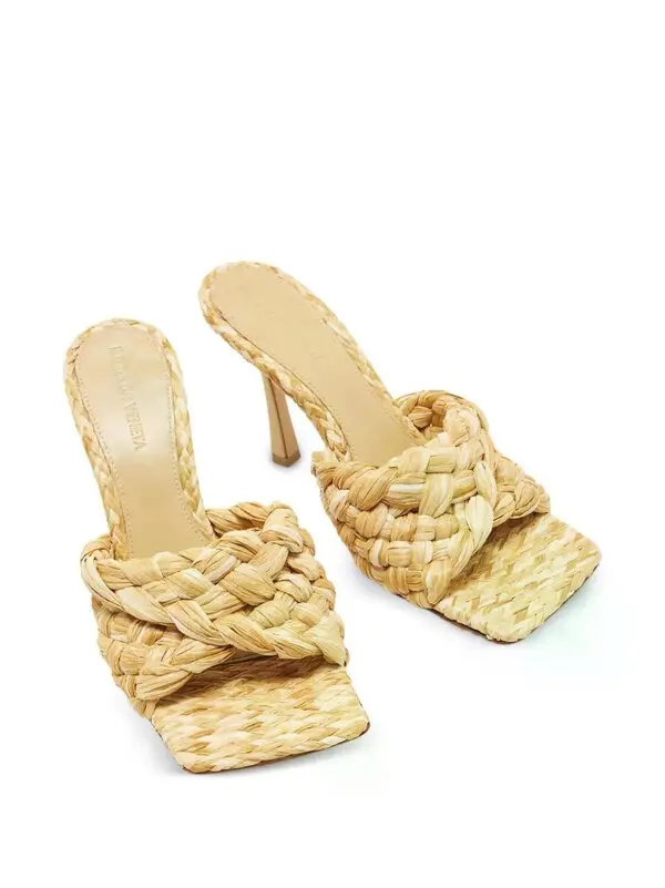 Bottega Veneta Lido Raffia Sandals