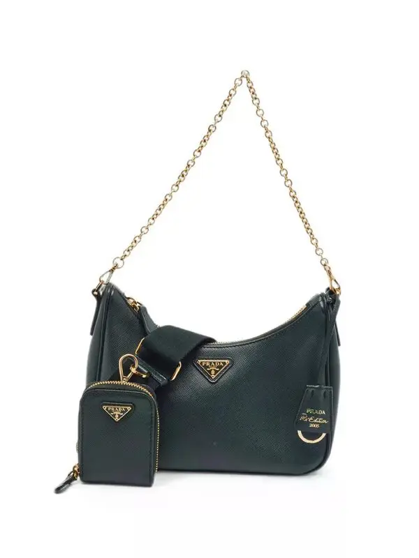 Prada Re-edition 2005 Saffiano Leather Shoulder Bag - Green