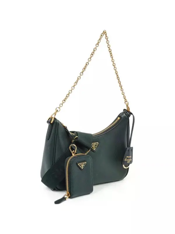 Prada Re-edition 2005 Saffiano Leather Shoulder Bag - Green