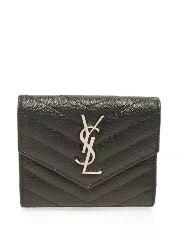 Saint Laurent 2018 Cassandre Matelass Leather Wallet - Black