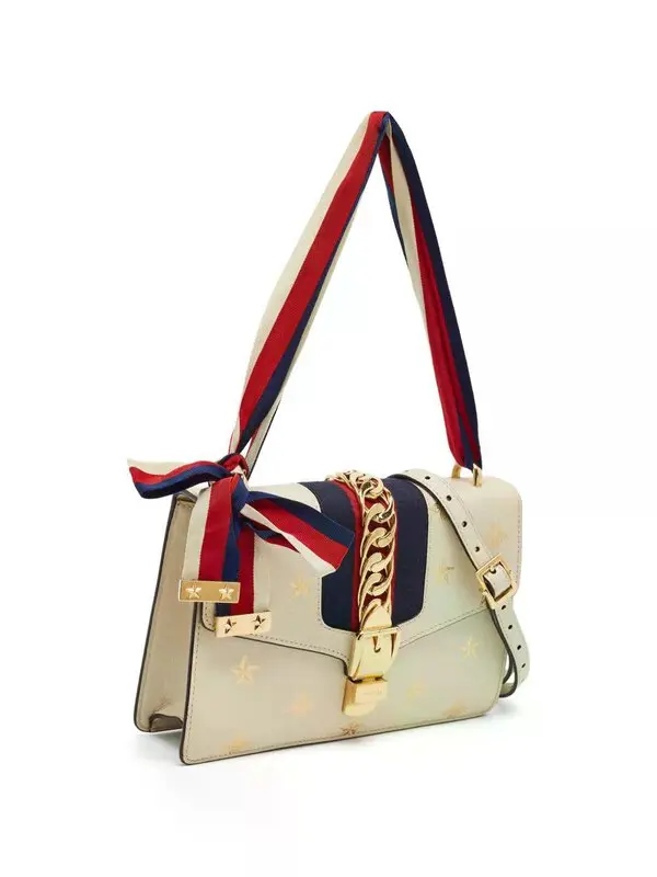 Gucci Sylvie Star Print Shoulder Bag - Neutrals