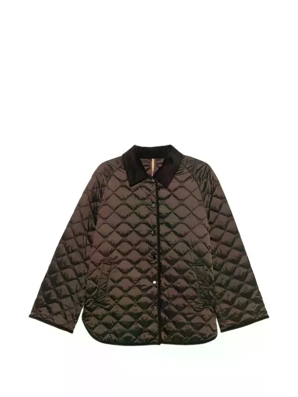 Marina Rinaldi Mrssasia Quilted Corduroy-collar Jacket - Brown