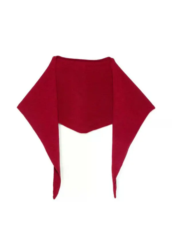 BEYOU Triangular Knitted Scarf - Red
