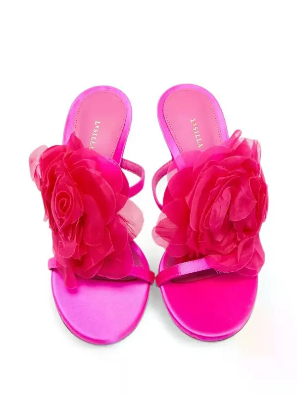 LE SILLA Rose-appliqué Sandals