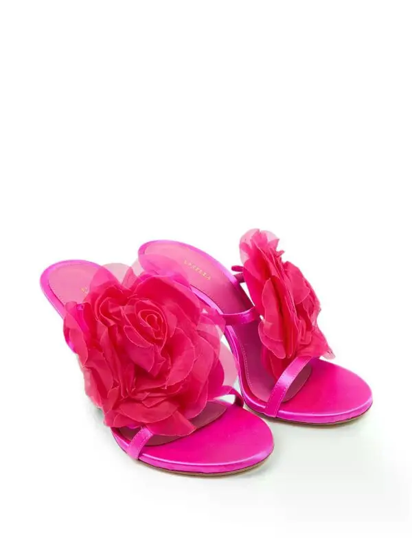 LE SILLA Rose-appliqué Sandals