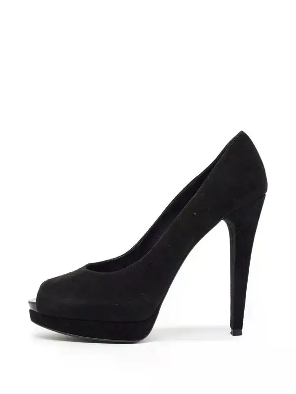 STUART WEITZMAN Suede Peep-toe Platform Stiletto Pumps