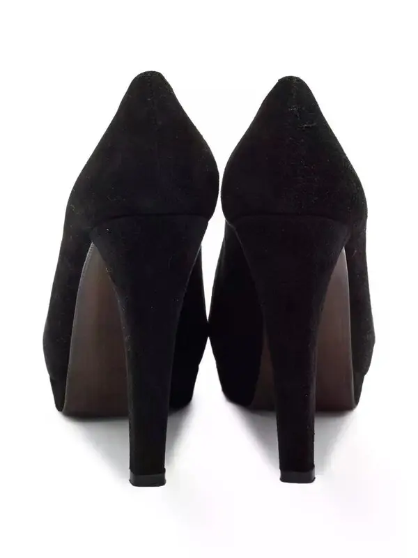 STUART WEITZMAN Suede Peep-toe Platform Stiletto Pumps