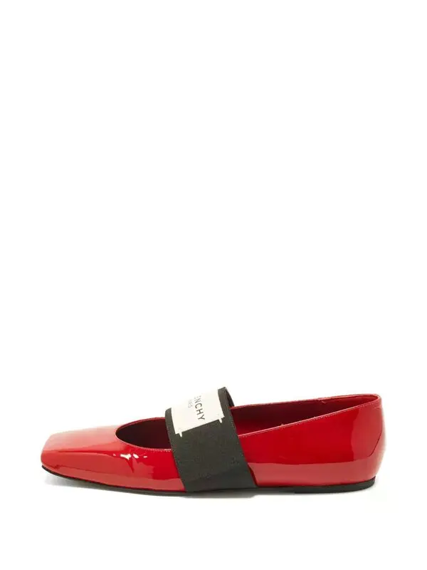 Givenchy Sliced Square-toe Ballet Flats In Patent Leather