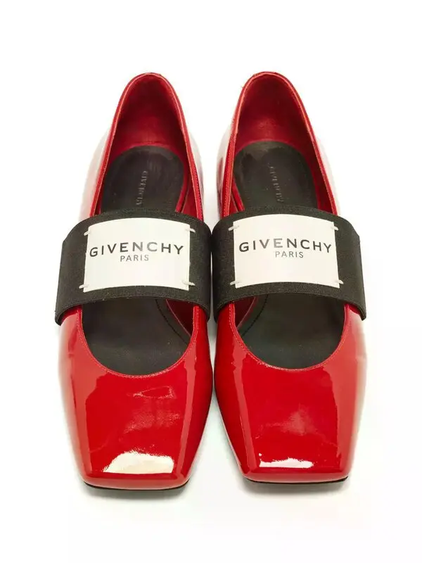 Givenchy Sliced Square-toe Ballet Flats In Patent Leather