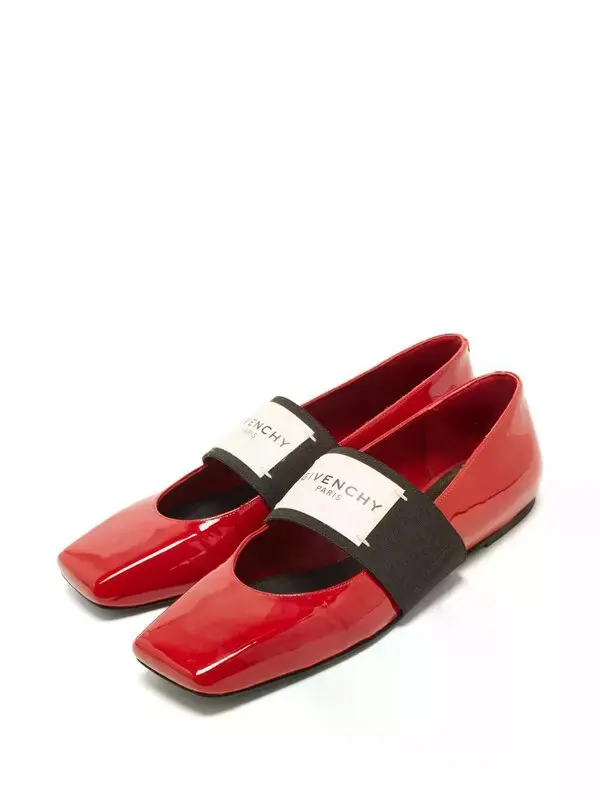 Givenchy Sliced Square-toe Ballet Flats In Patent Leather