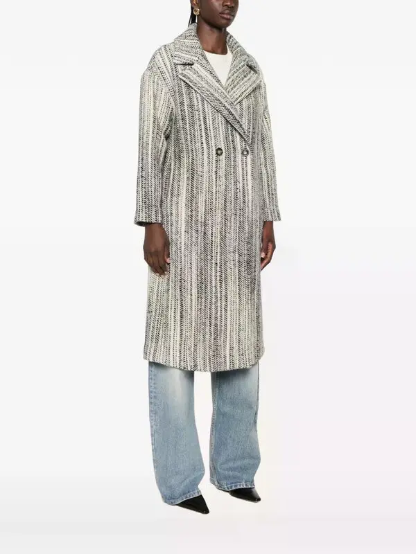 Momoni Chevron-pattern Double-breasted Coat