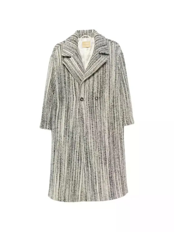 Momoni Chevron Pattern Double-breasted Coat