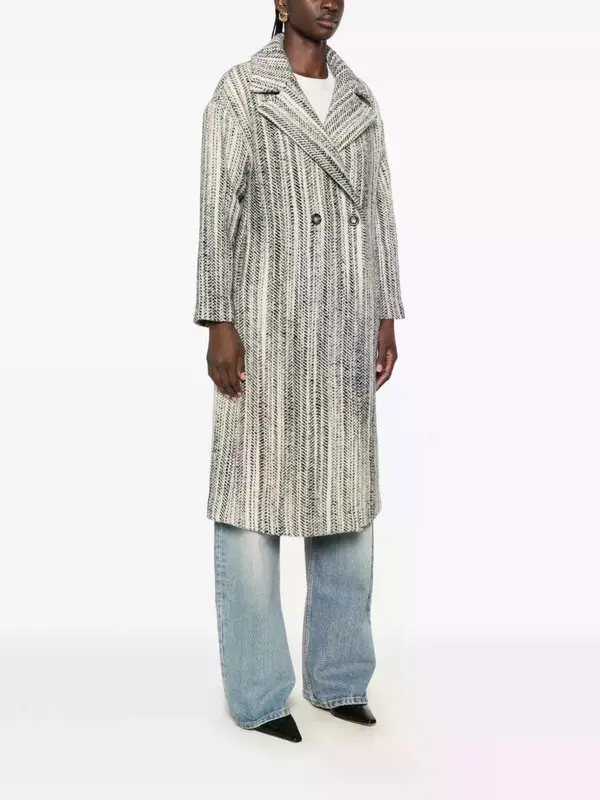 Momoni Chevron Pattern Double-breasted Coat