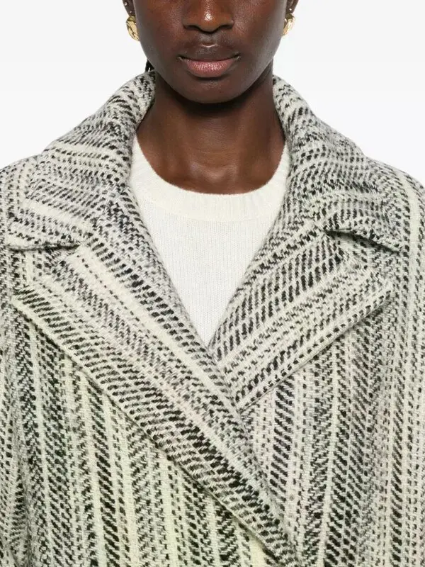 Momoni Chevron Pattern Double-breasted Coat