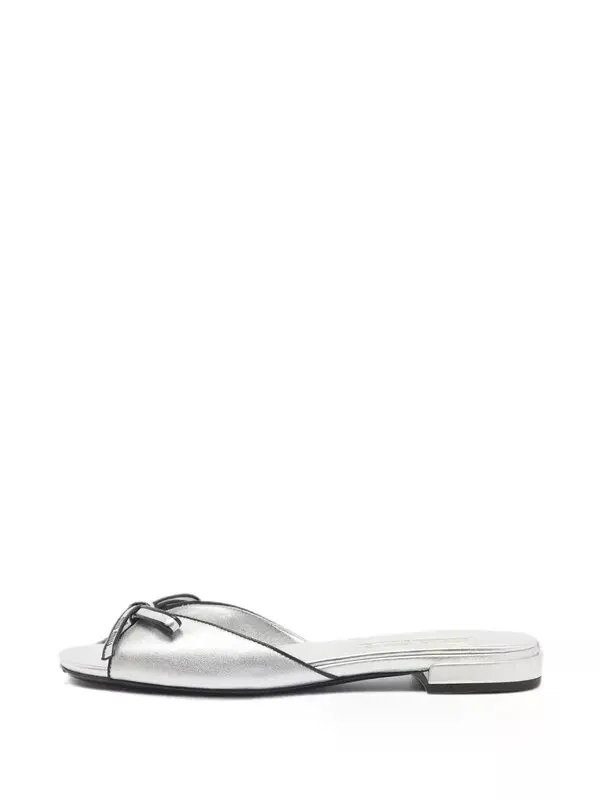 Miu Miu Mordore Bow Slide Sandals