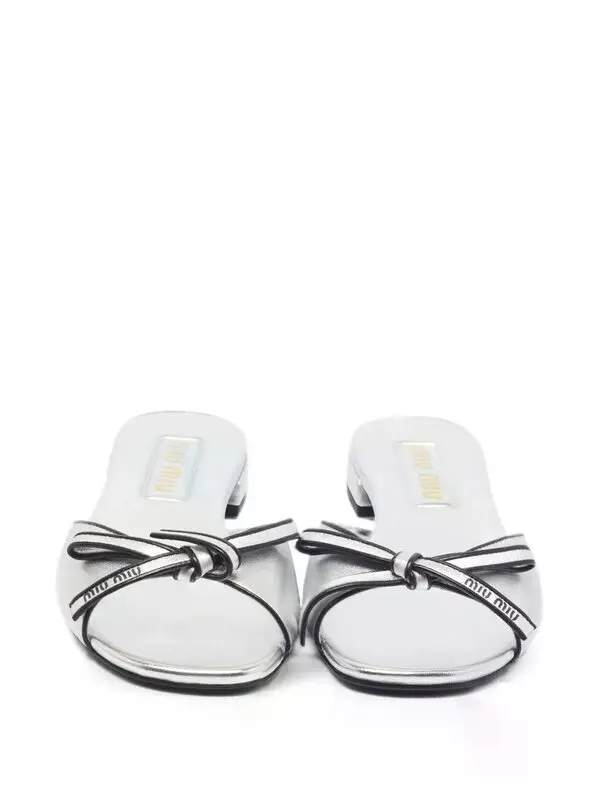 Miu Miu Mordore Bow Slide Sandals