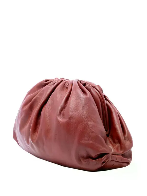 Bottega Veneta Lambskin The Pouch Clutch Bag - Red