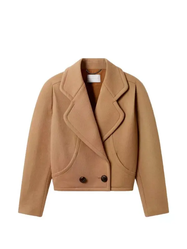 Stella McCartney Double-breasted Cropped Coat - Neutrals