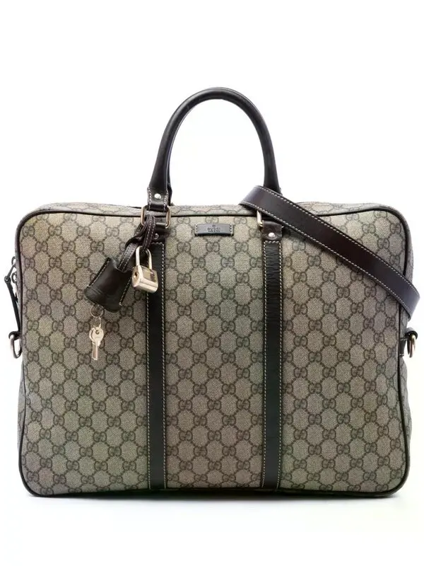 Gucci Gg Supreme Business Bag - Neutrals