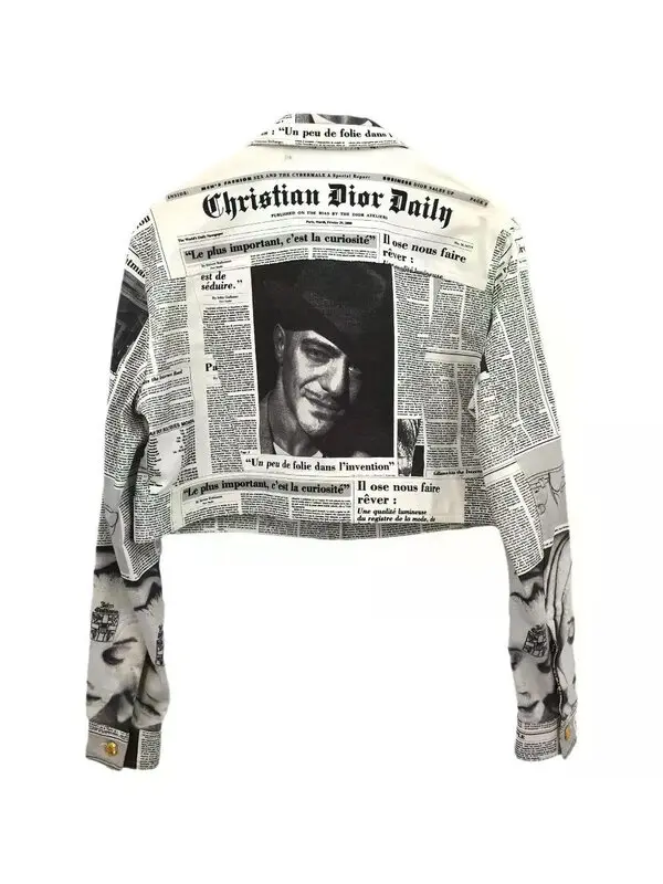 Dior Newspaper Print Cropped Jacket