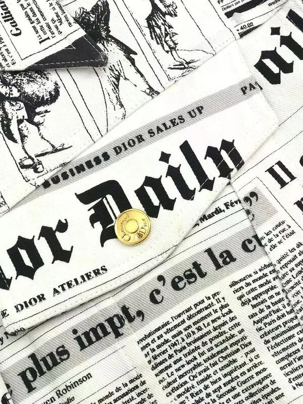 Dior Newspaper Print Cropped Jacket