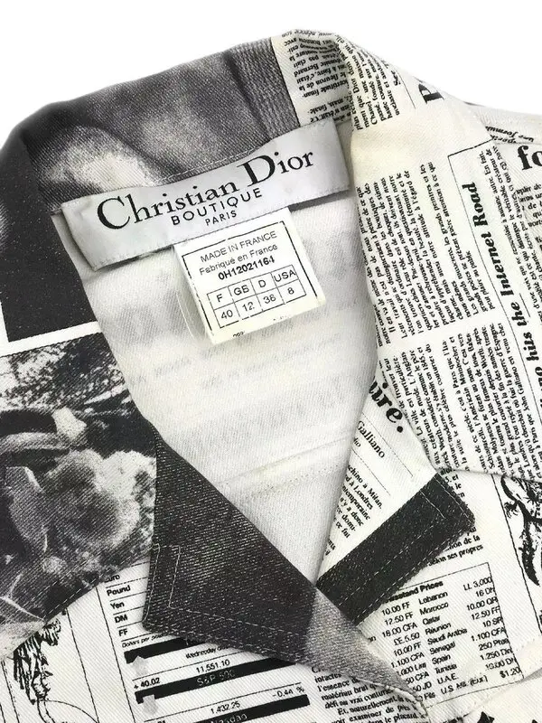 Dior Newspaper Print Cropped Jacket