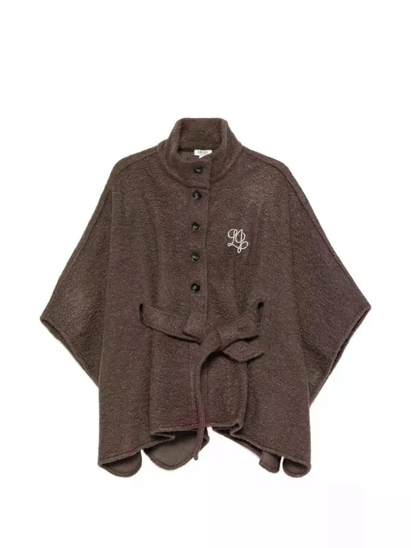 Liu Jo Belted Logo-embellished Cape - Brown