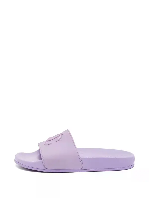 JIMMY CHOO Embossed Logo Slides - Purple