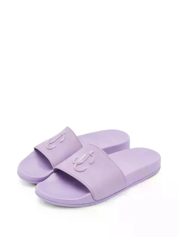 JIMMY CHOO Embossed Logo Slides - Purple
