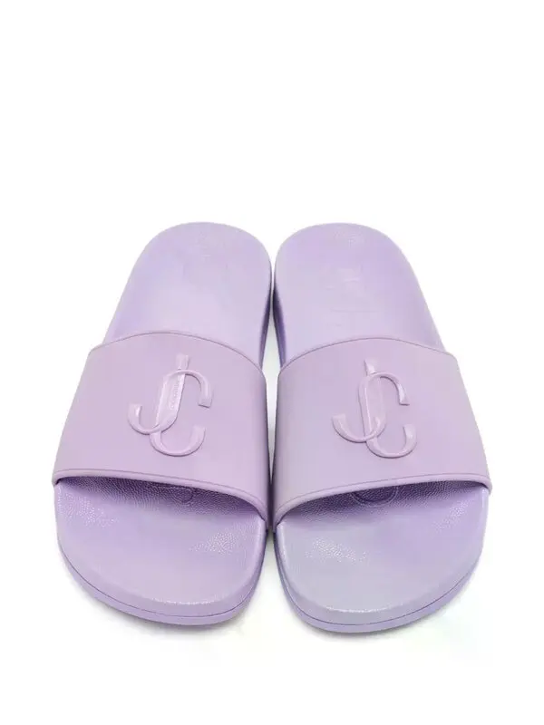 JIMMY CHOO Embossed Logo Slides - Purple
