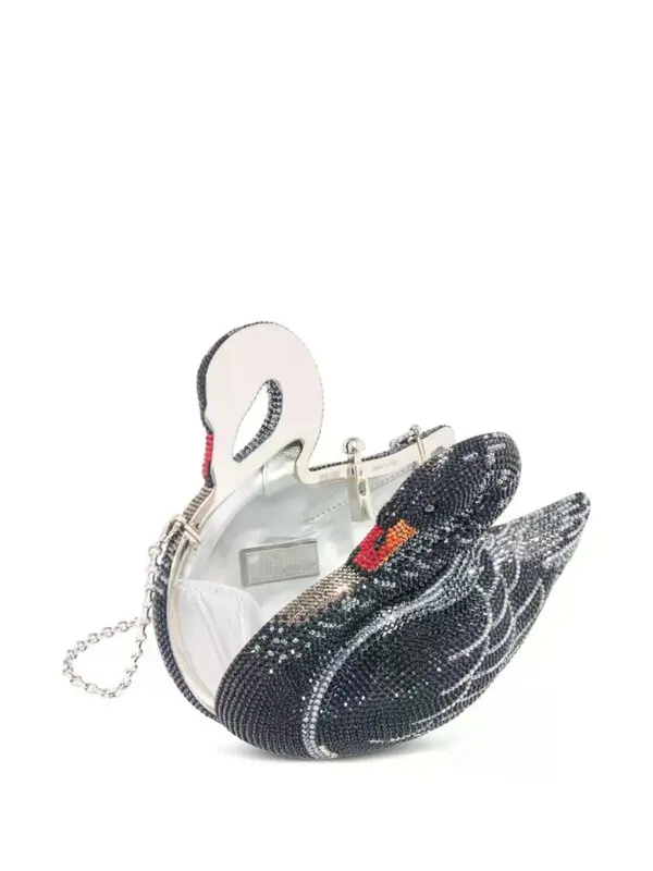 Judith Leiber Odile Crystal-embellished Swan Clutch Bag - Black