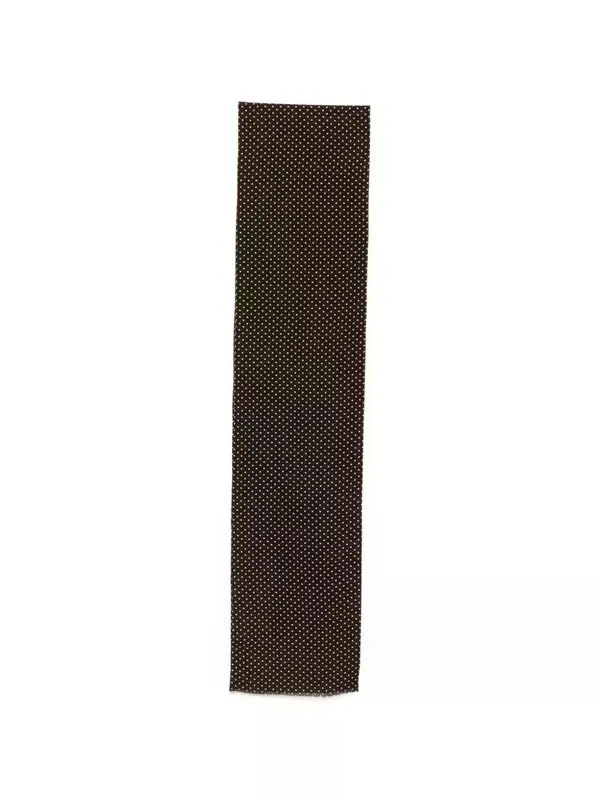 CENERE GB Polka-dot Fringed Scarf - Brown