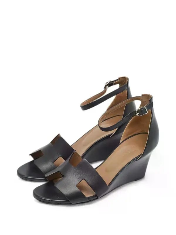 Hermès Legend H Cut-out Wedge Sandals