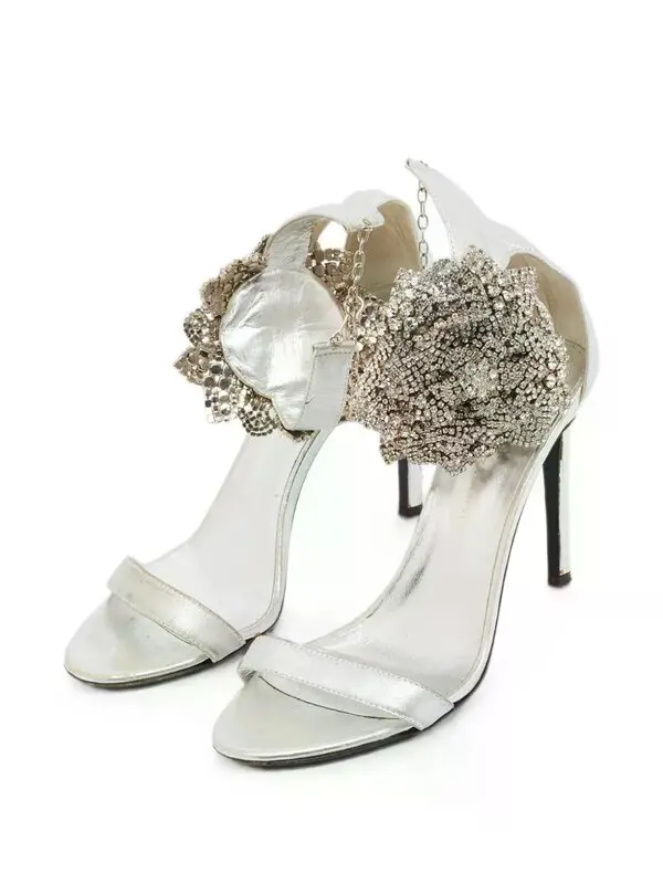 GIUSEPPE ZANOTTI Flower-embellished Ankle-strap Sandals
