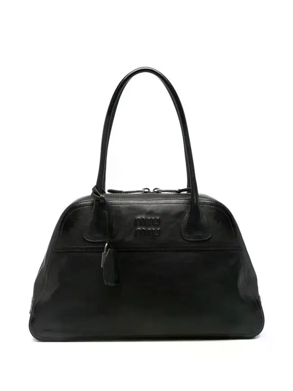 Miu Miu Logo-embossed Leather Shoulder Bag