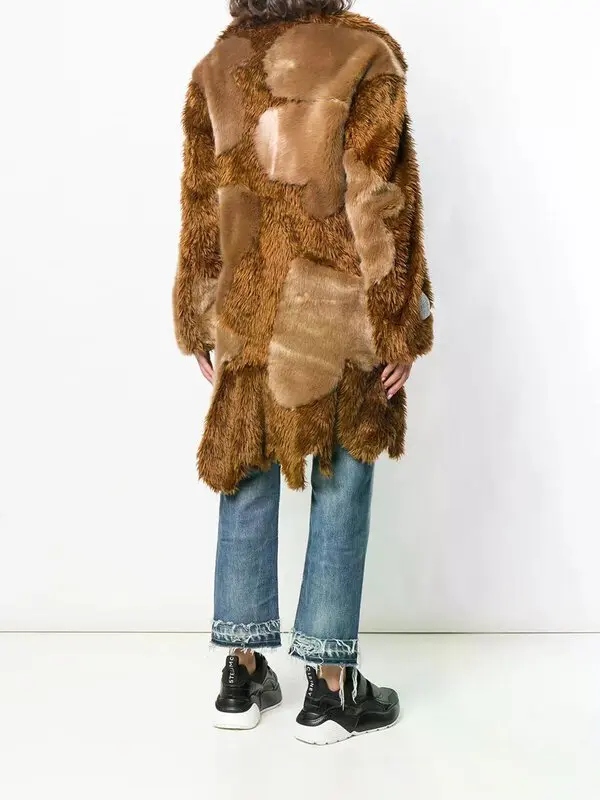 Stella McCartney Faux Fur Patchwork Coat