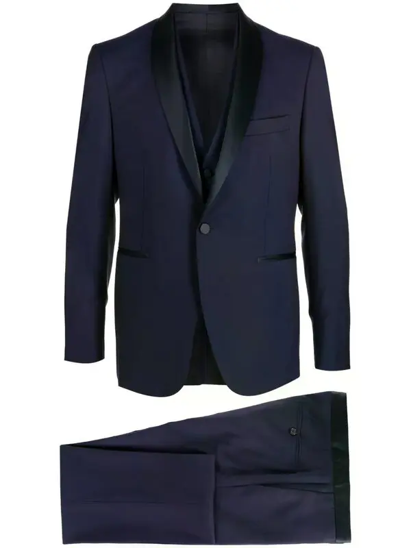 Tagliatore Satin-trim Three-piece Suit