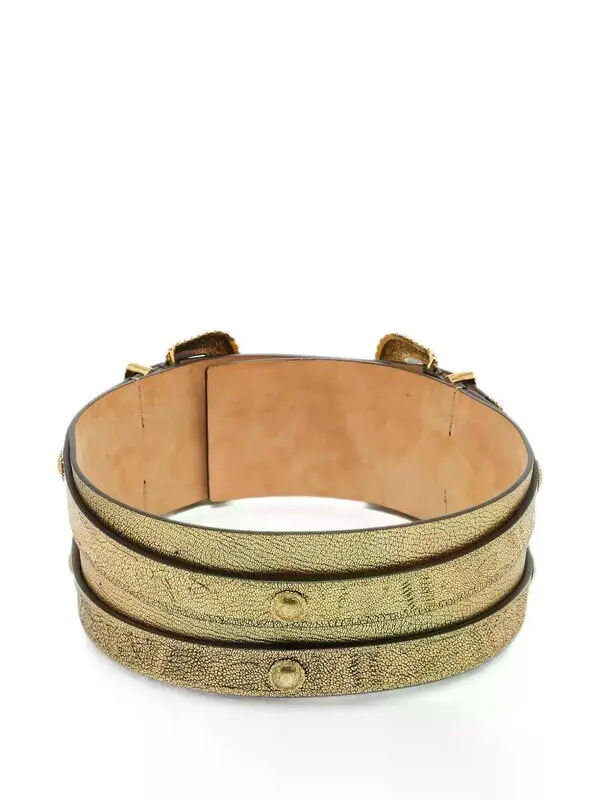 Alexander McQueen Wide Belt With Double Buckle Fastening