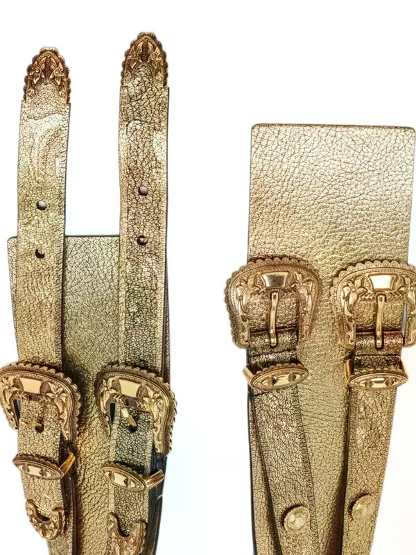 Alexander McQueen Wide Belt With Double Buckle Fastening