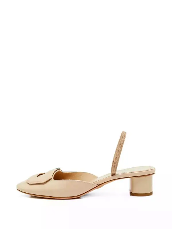 Dior Beige Leather Patent Slingback Pumps - Neutrals