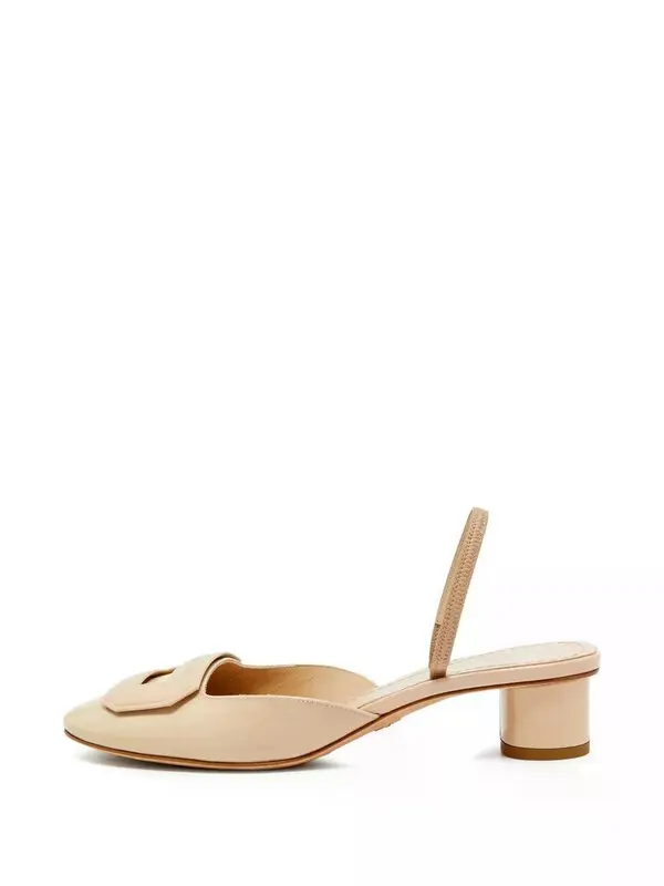 Dior Beige Leather Patent Slingback Pumps - Neutrals