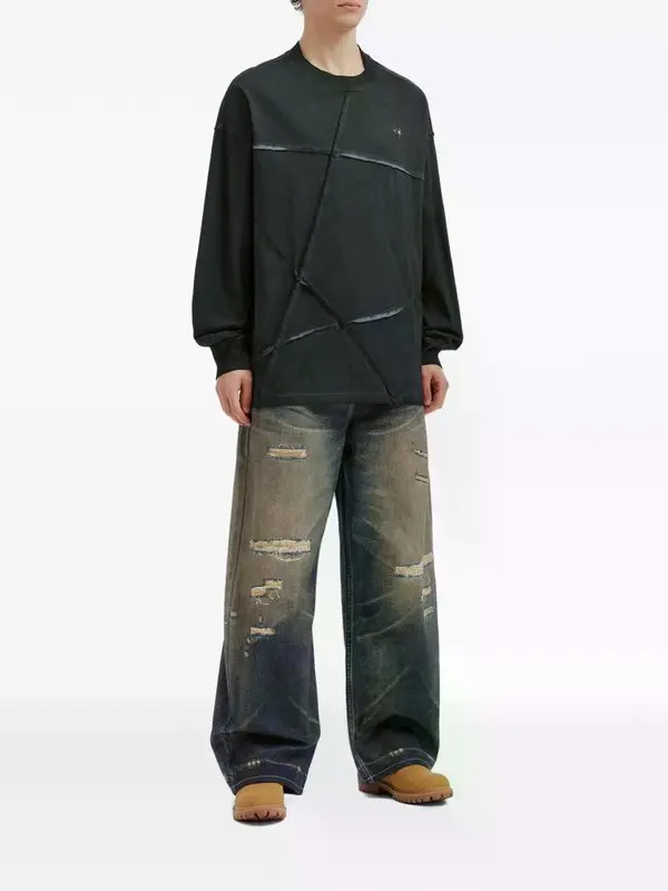 FIVE CM Exposed-seam Logo-plaque Long-sleeved T-shirt