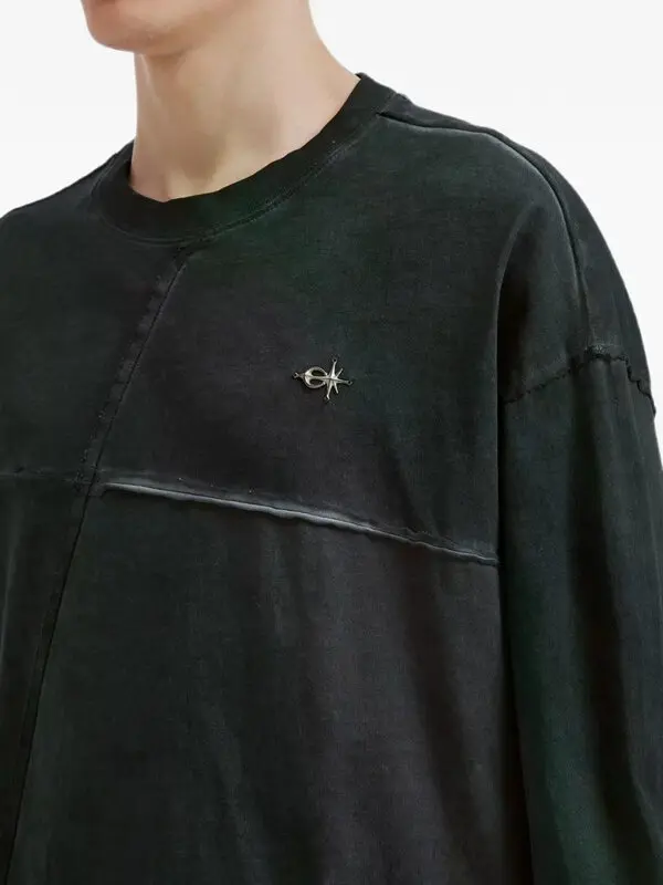 FIVE CM Exposed-seam Logo-plaque Long-sleeved T-shirt